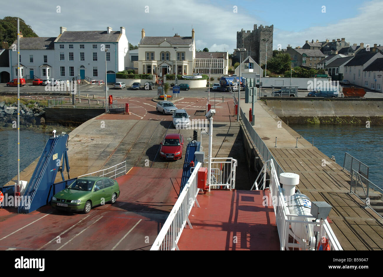 Cars loading onto Strangford Ferry, Portaferry,Strangford Lough ...