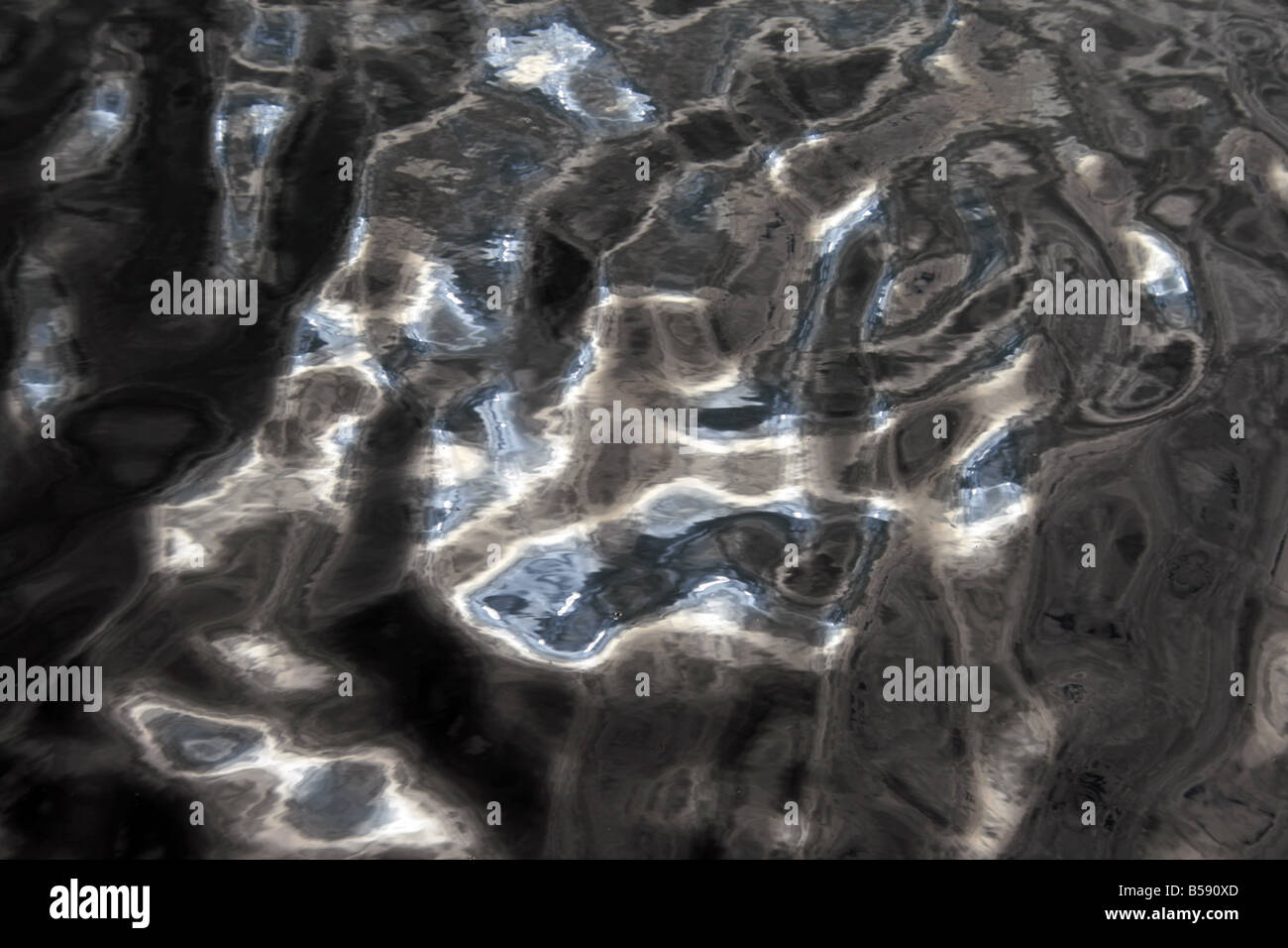 sun light reflection waves on lake water surface Stock Photo - Alamy