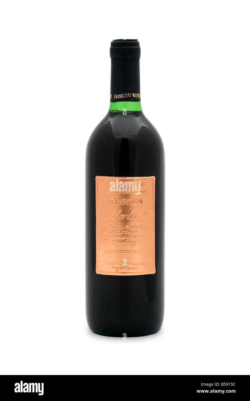 bulgarian estate selection red wine stambolovo merlot Stock Photo - Alamy