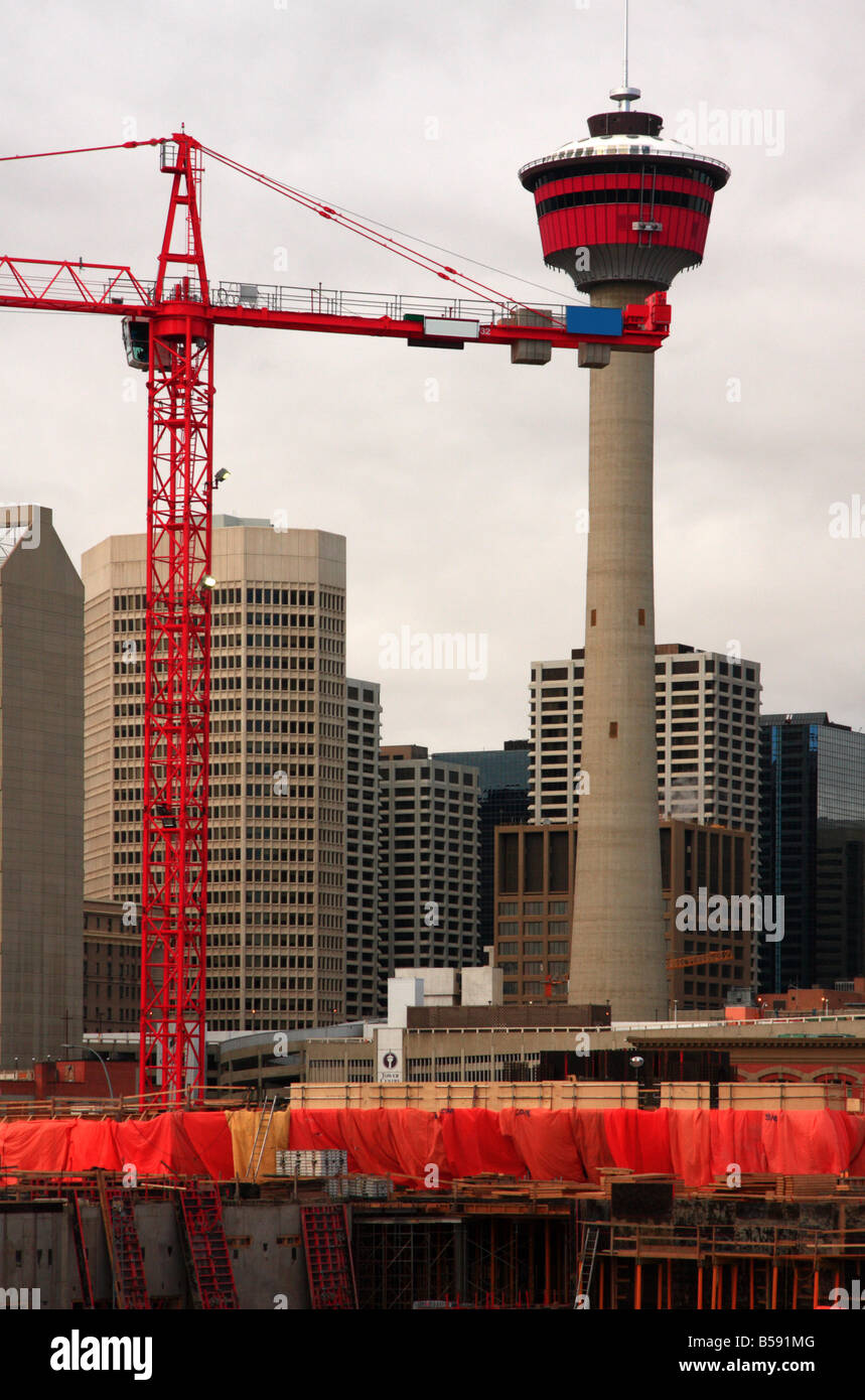 Construction site near Calgary Tower, Alberta Stock Photo - Alamy