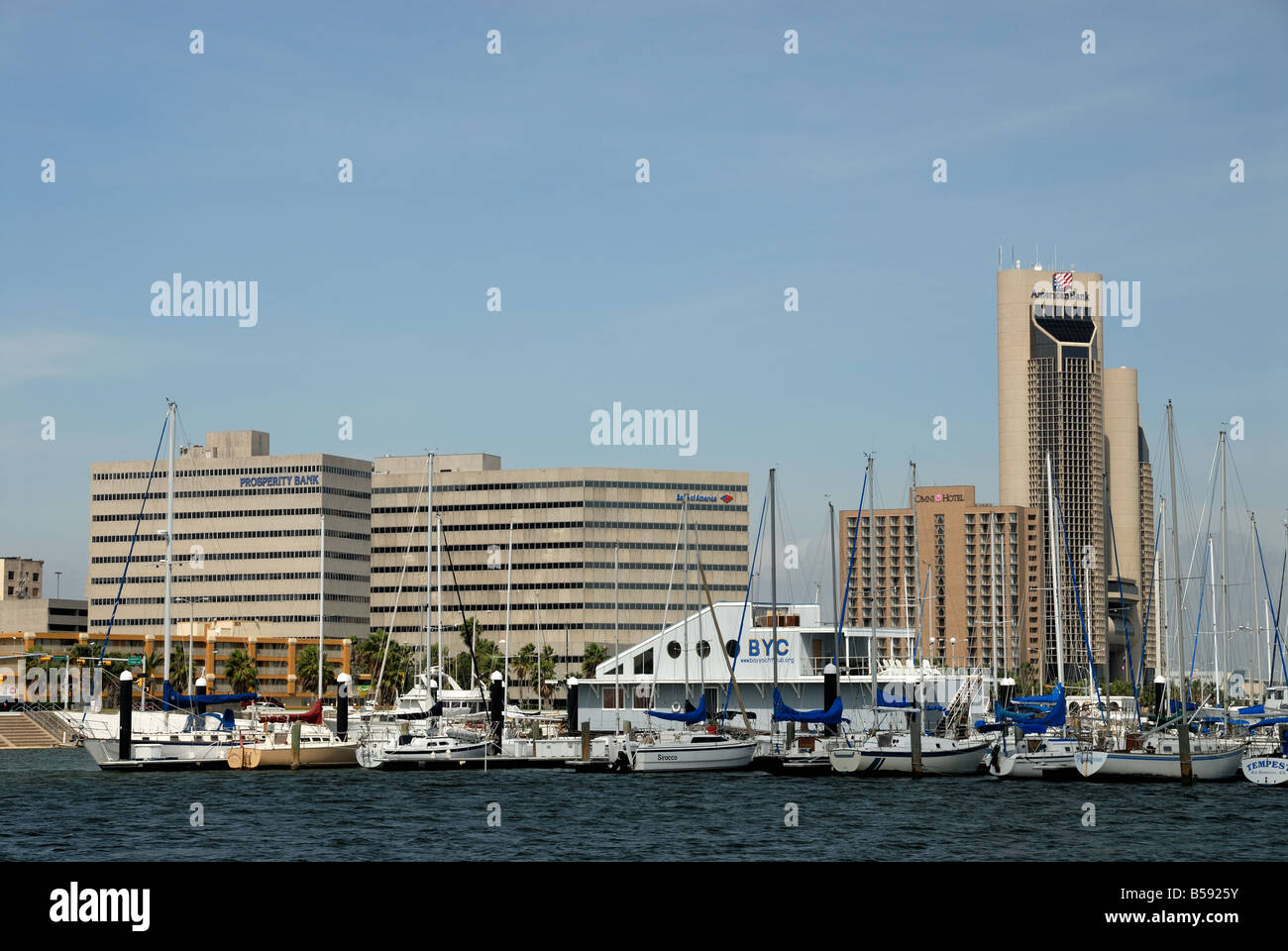 Marina and American Bank Center in Corpus Christi, Texas USA Stock ...
