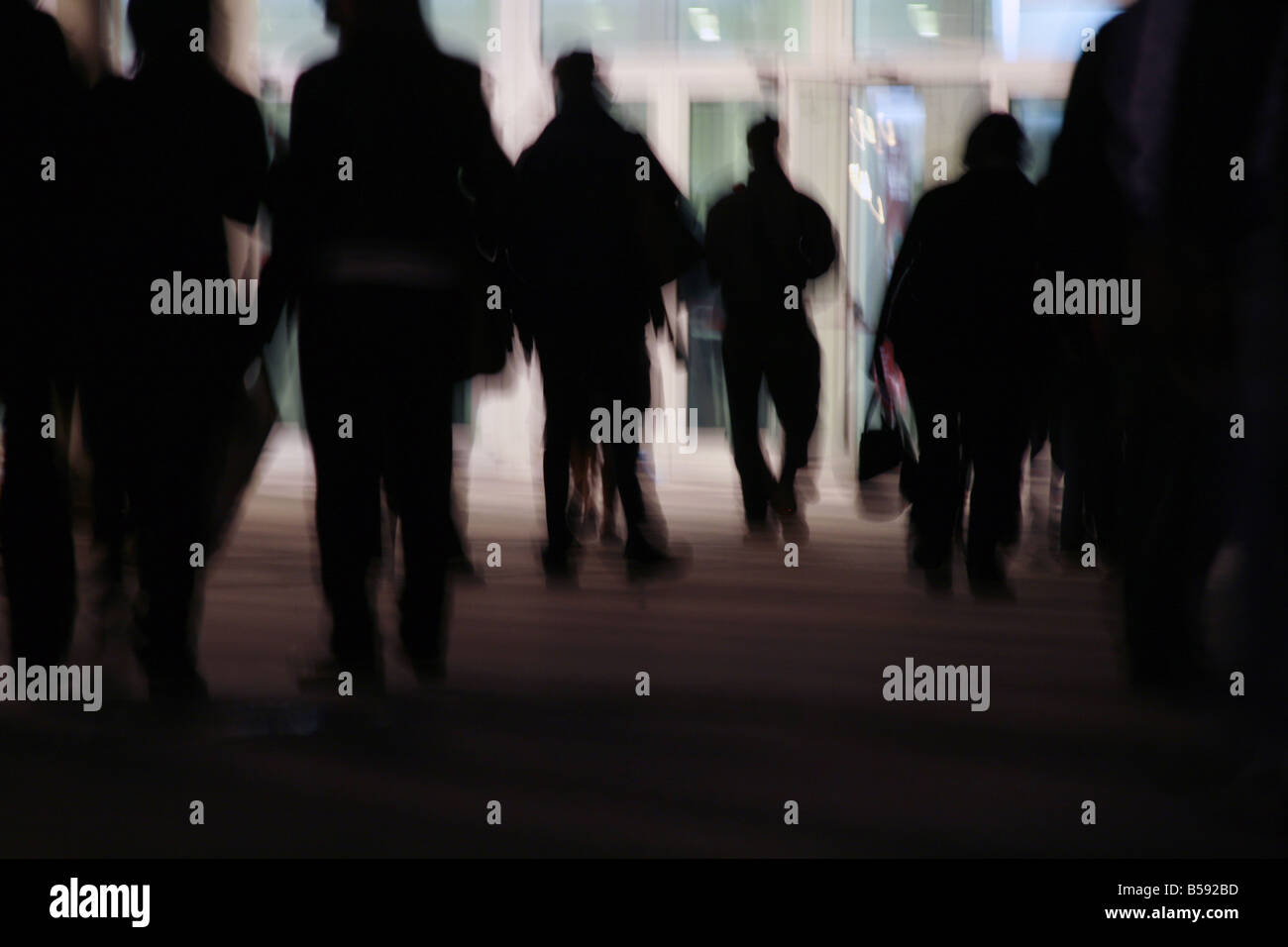 crowd of people walking in street at night Stock Photo - Alamy