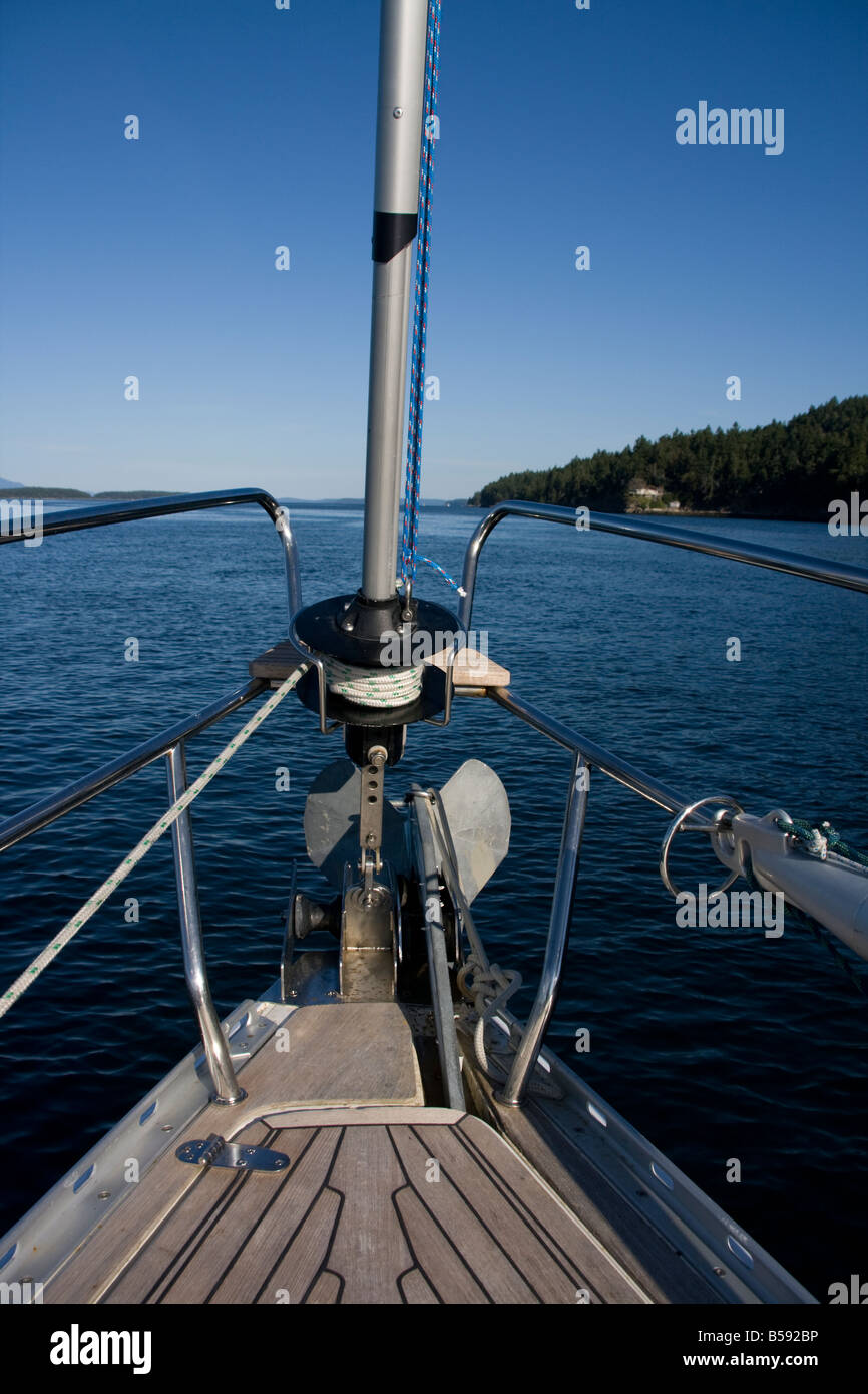 The Front Bow of a sailing vessel and deck Stock Photo - Alamy