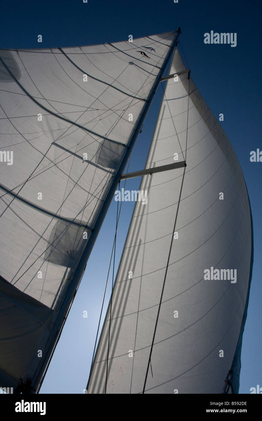 Main Sail and Forward Sail On a sailing vessel Stock Photo - Alamy