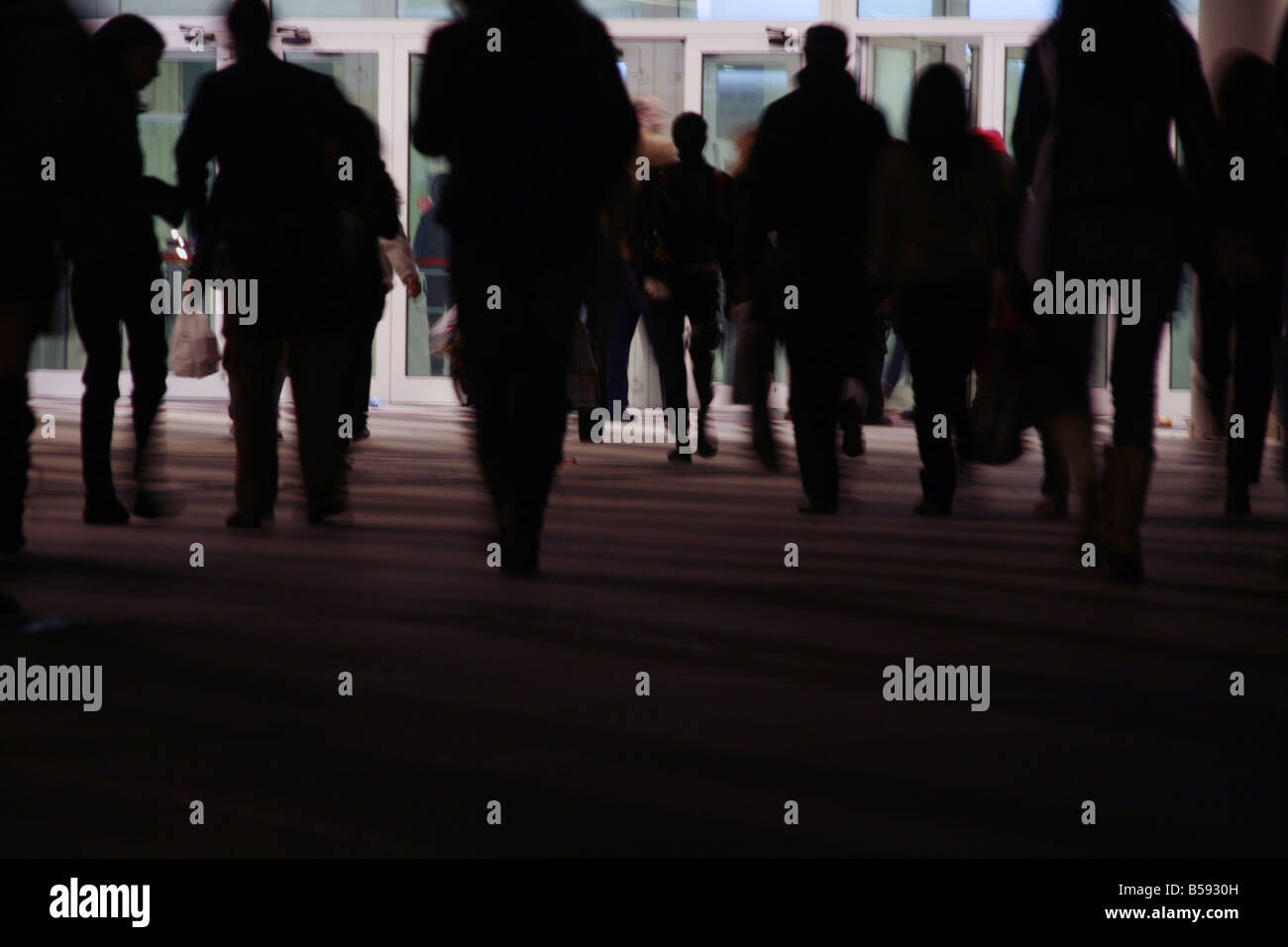 crowd of people walking in street at night Stock Photo - Alamy