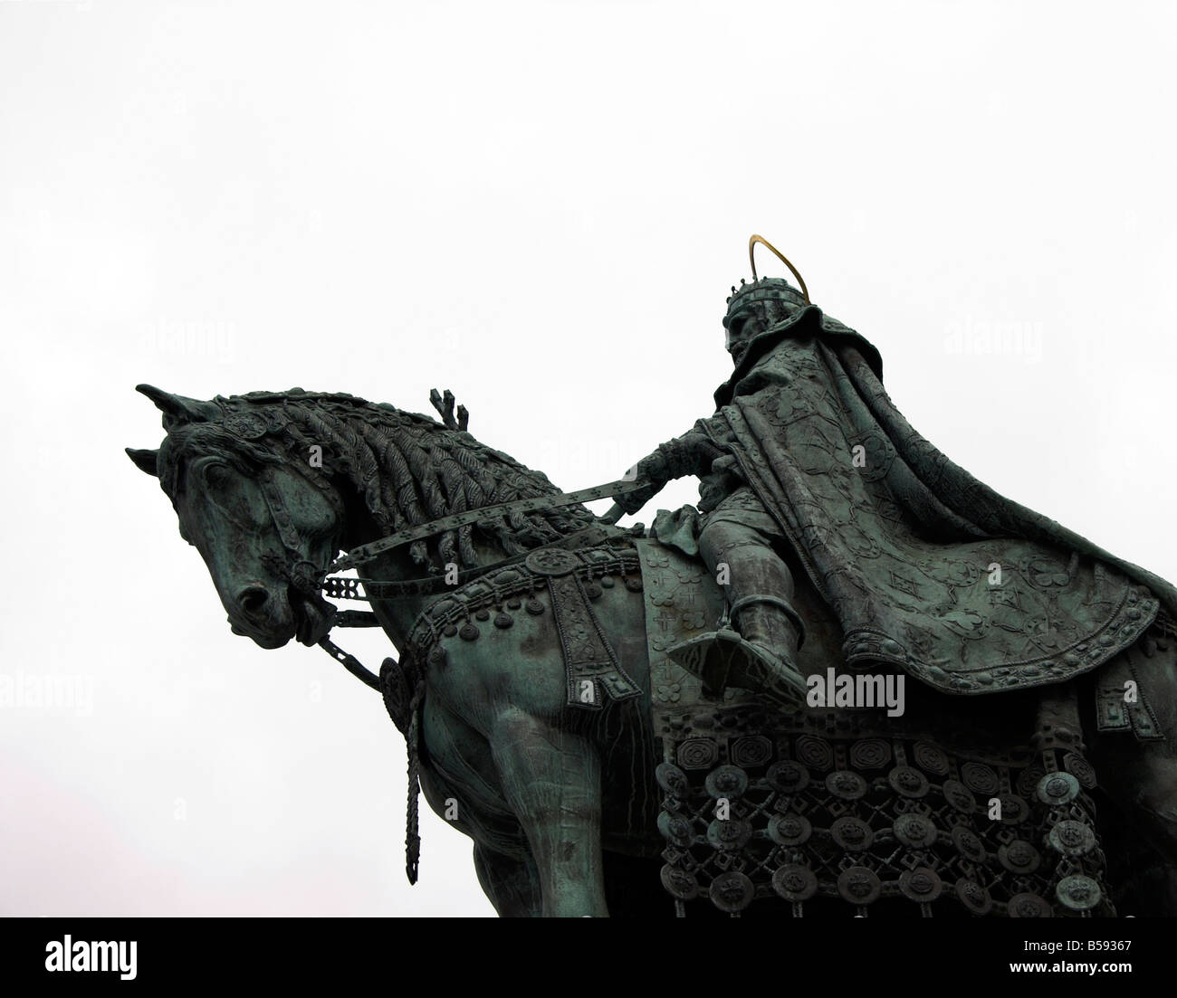 Equestrian statue of St Istvan, Fisherman’s Bastion, Castle Hill, Buda ...