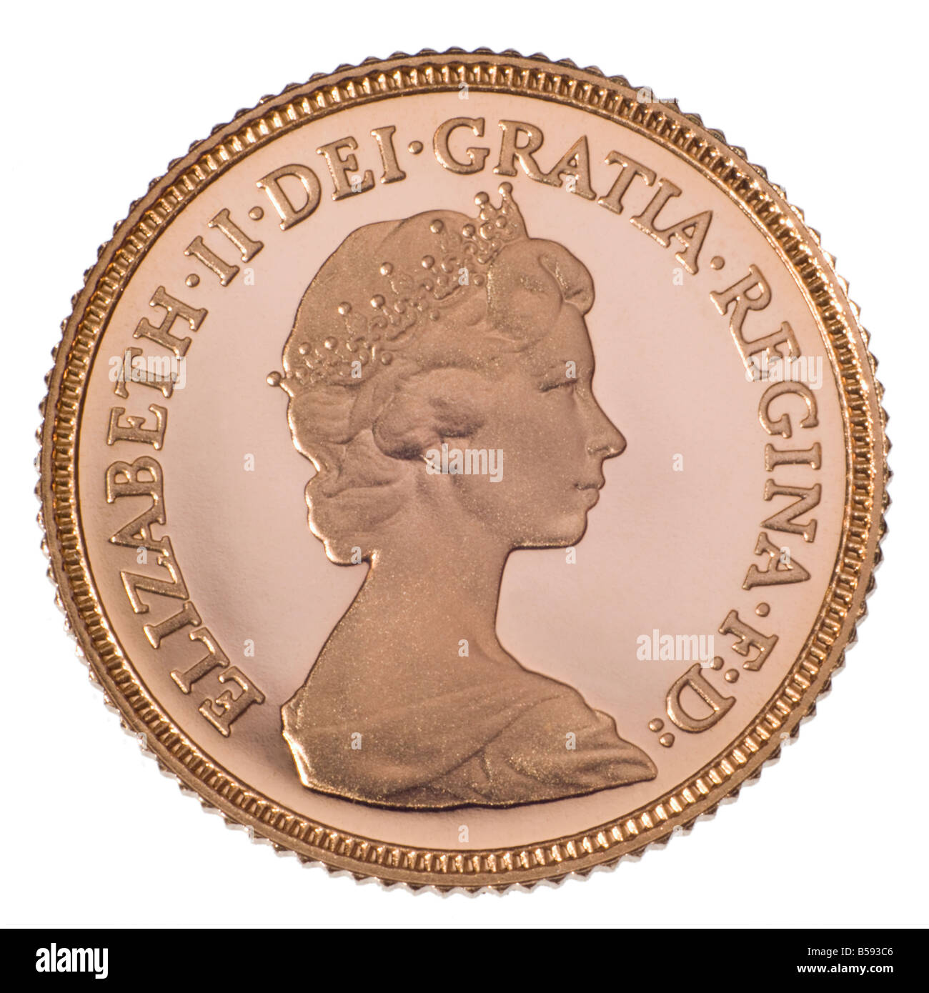 Gold Half Sovereign 1980 Proof Obverse Stock Photo - Alamy