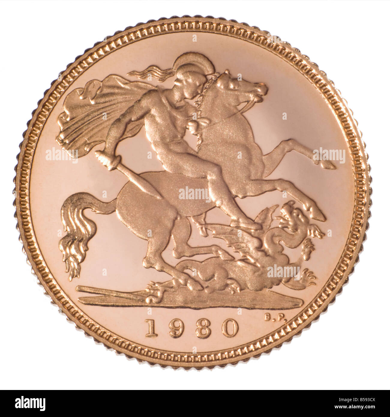 Gold Half Sovereign, 1980. Proof. Reverse Stock Photo - Alamy