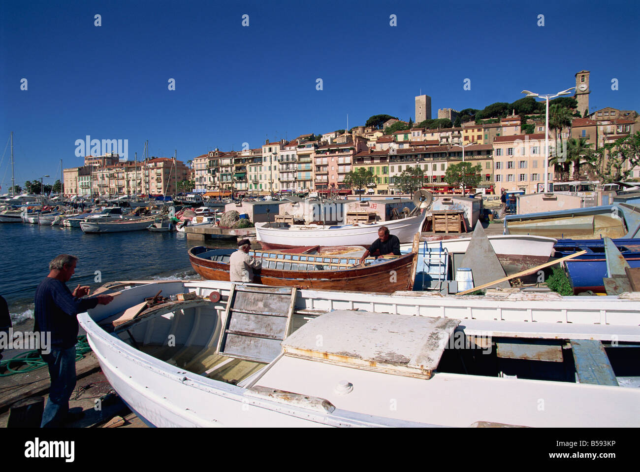 Cannes harbour with fishing boats hi-res stock photography and images ...