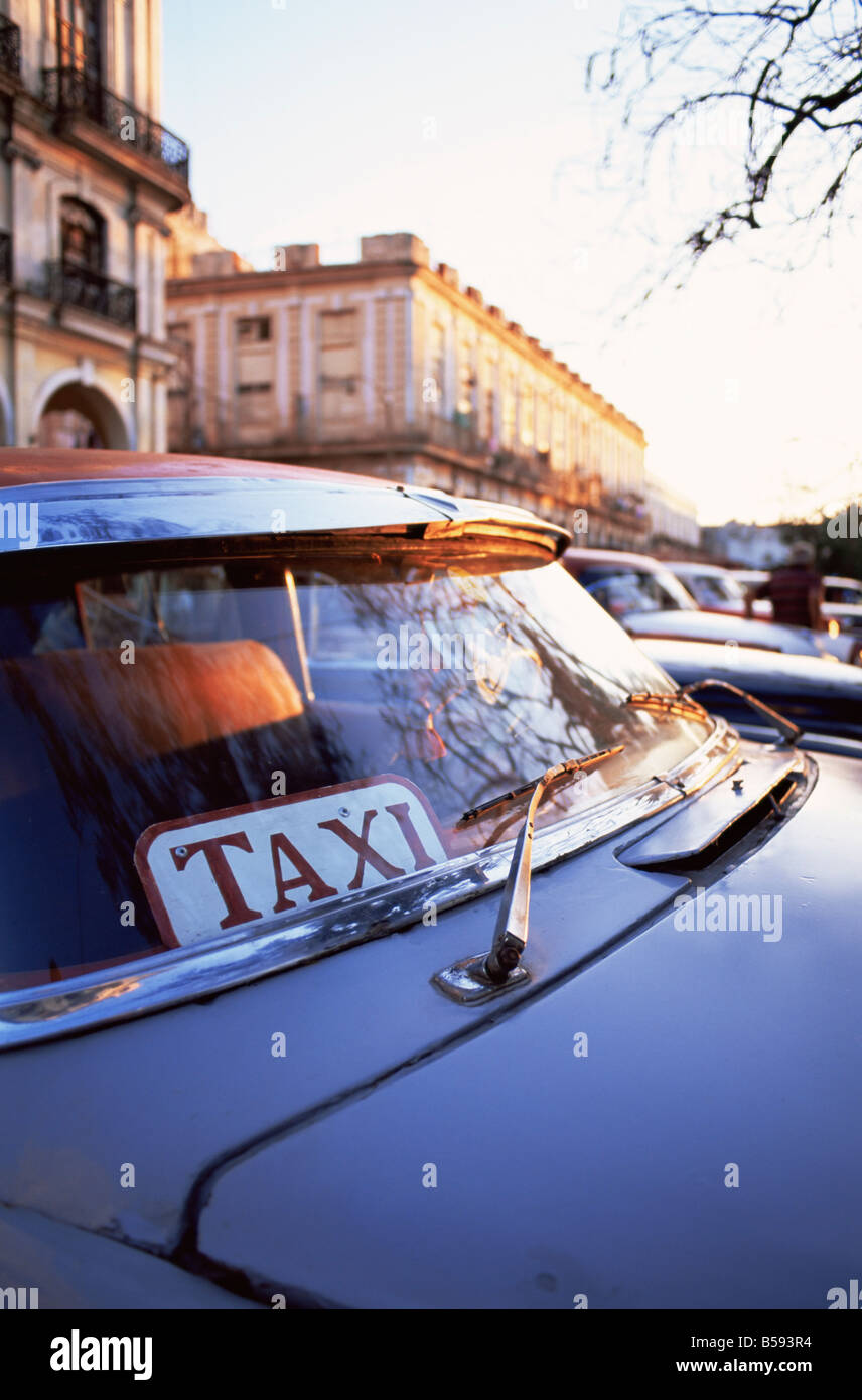 Classic American car with Taxi sign in windscreen Havana Cuba West ...