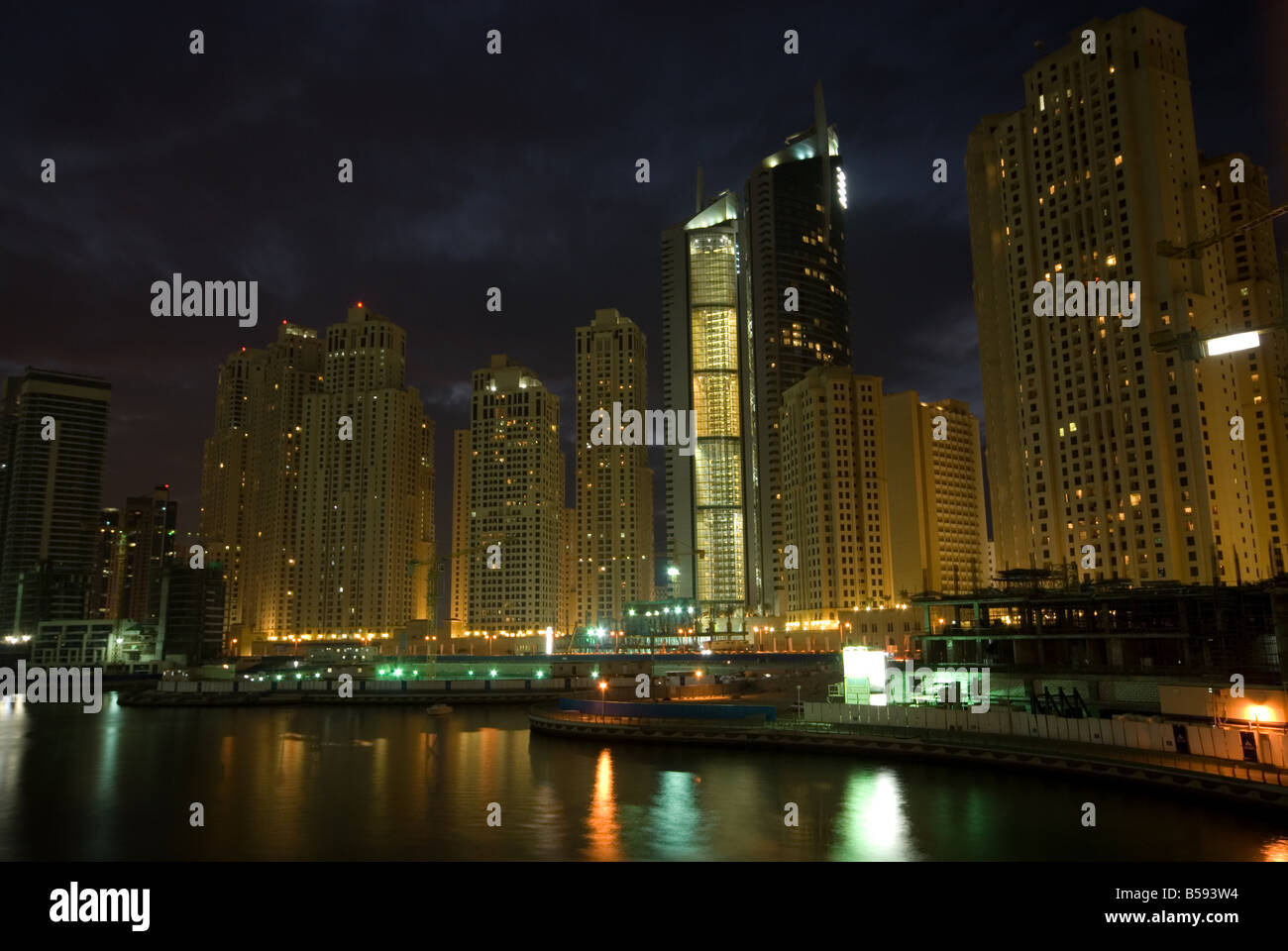 Dubai Marina night Stock Photo - Alamy