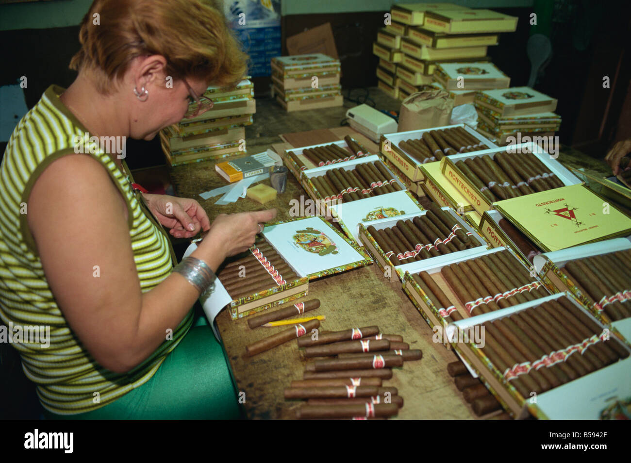 Partagas cigar factory Havana Cuba G Hellier Stock Photo - Alamy