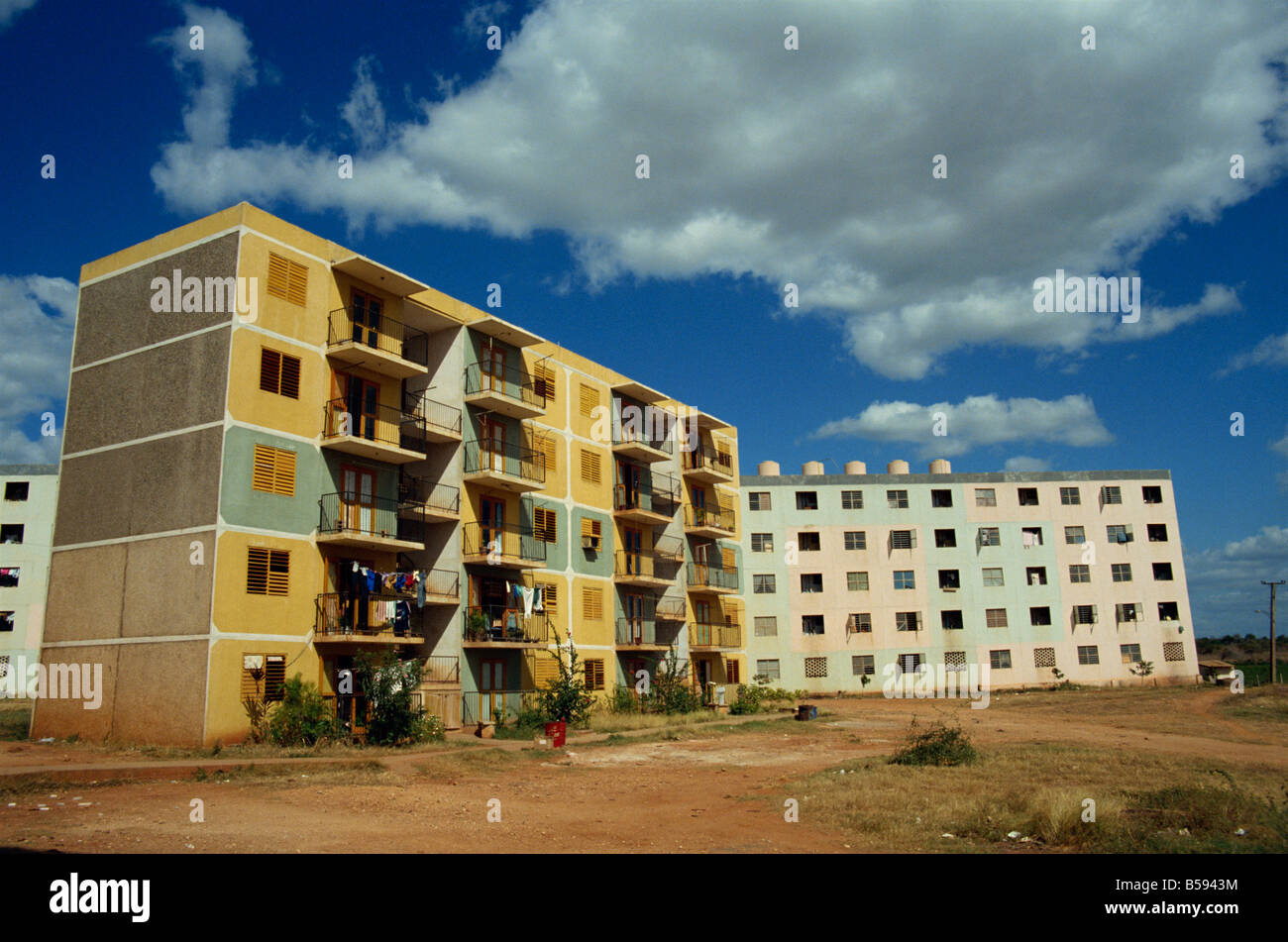 Apartment blocks built by collective micro brigades in Trinidad Cuba ...