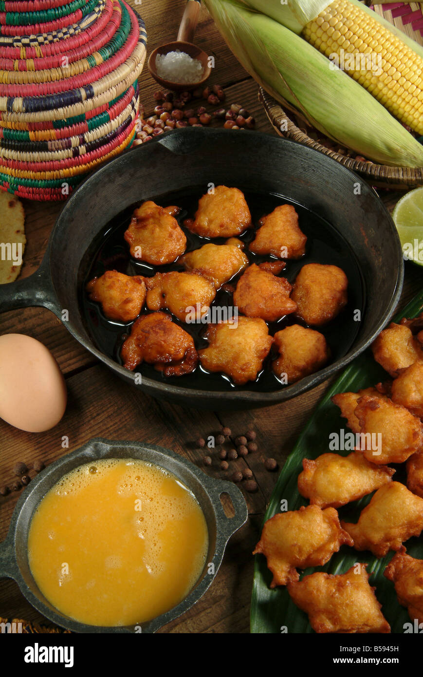 Corn fritters, Cuba, West Indies, Central America Stock Photo - Alamy