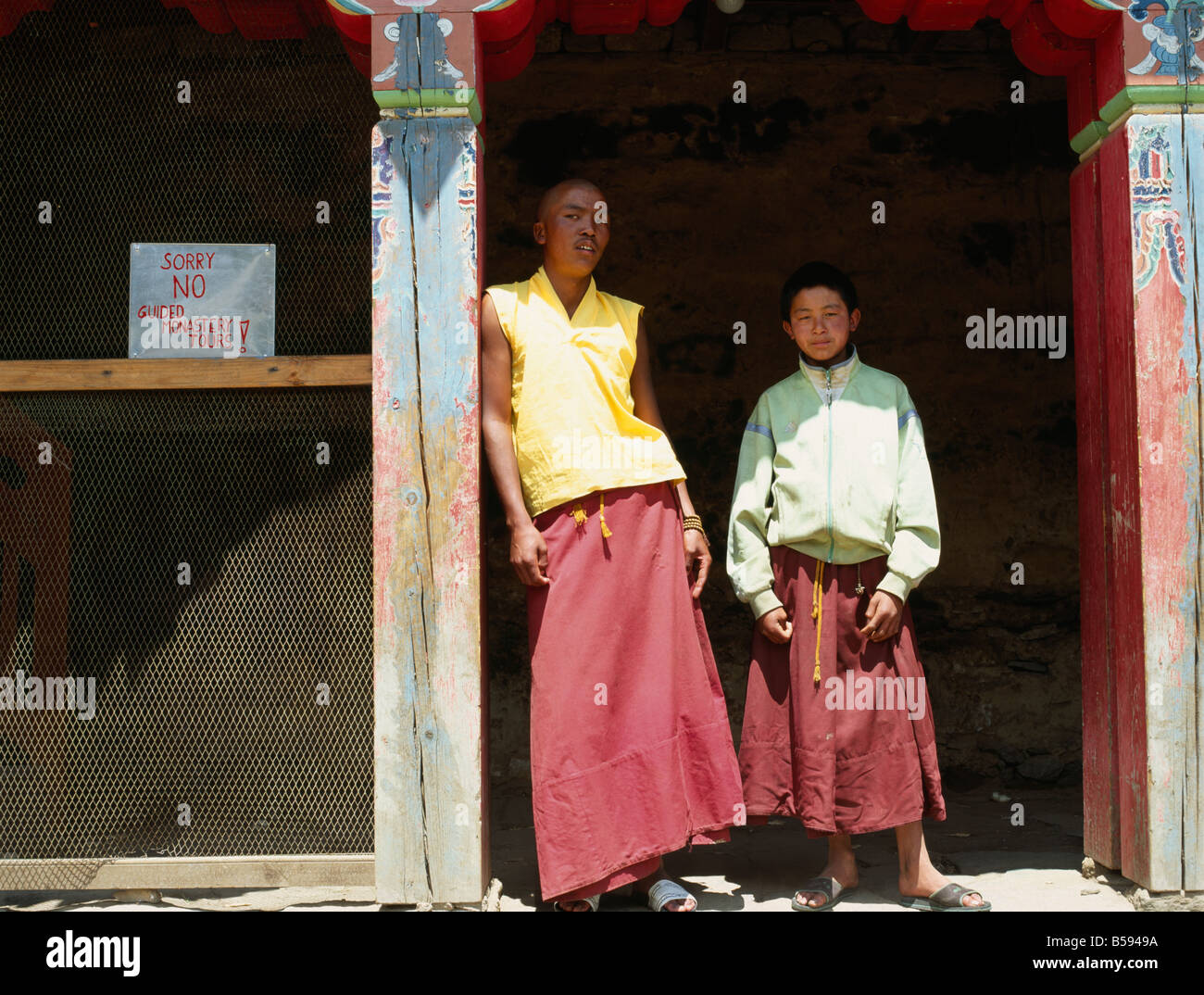 Monks Tengpoche Monastery Khumbu Valley Himalayas Nepal Asia Stock ...