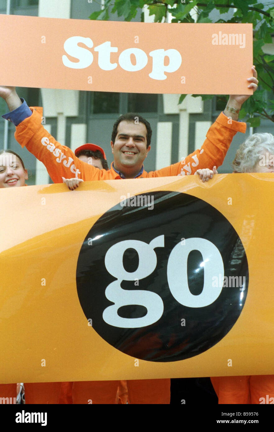 Easyjet Demonstration 1998 with Stelios Haji Ioannou Owner and workers ...