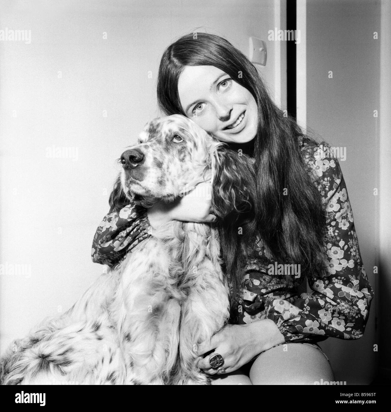 Glamourous Pat Wrigley and her dog Tim. July 1970 70-6838-002 Stock ...