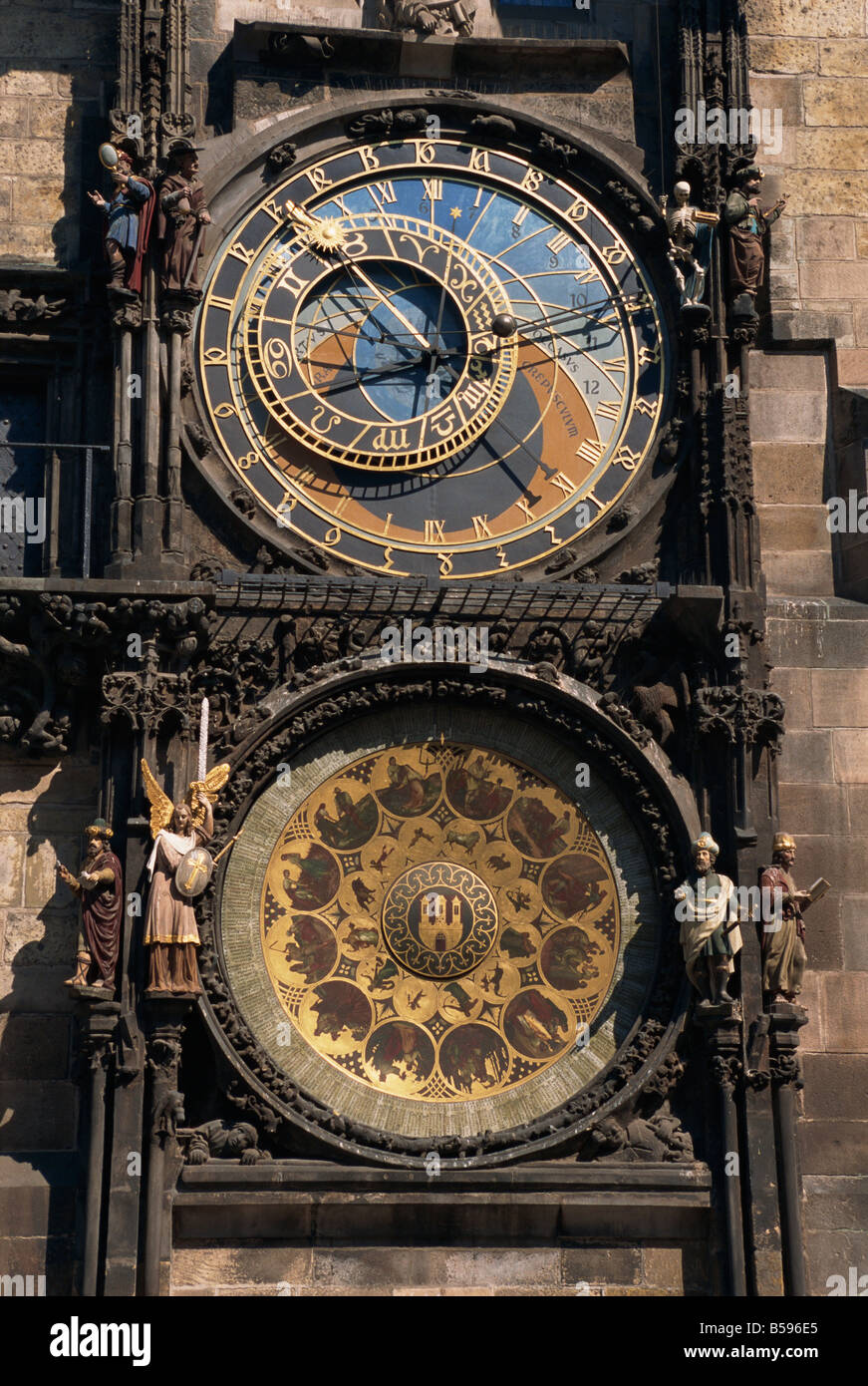 Close up of the Astronomical Clock in the Old Town Square in Prague ...