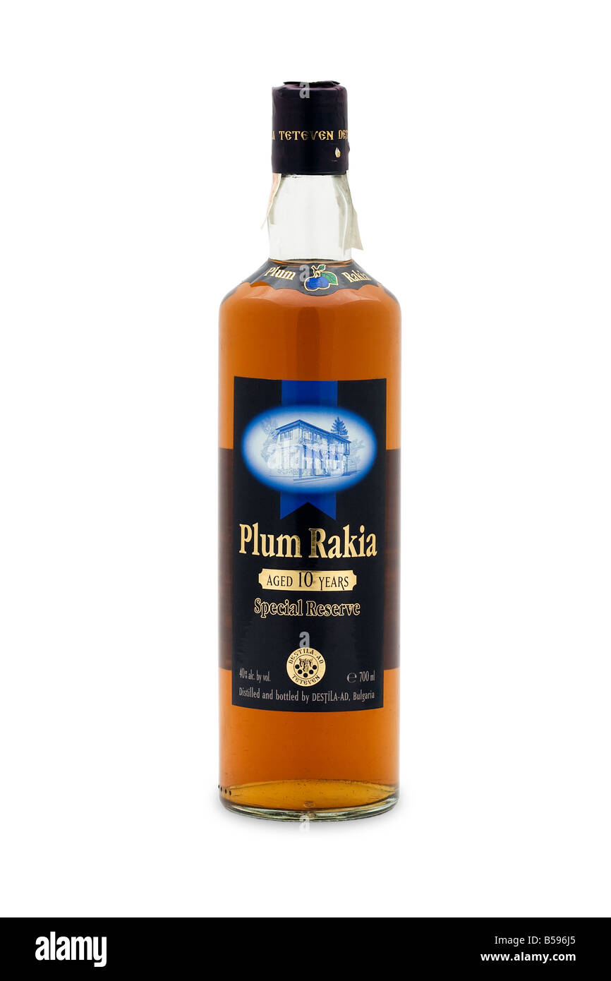 plum rakia aged 10 years special reserve bulgaria Stock Photo - Alamy