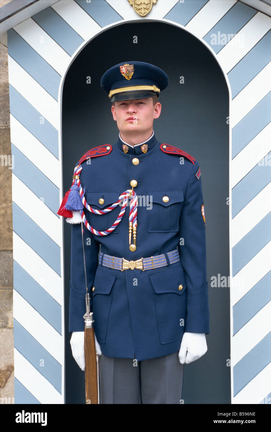 Guard at Prague Castle, Prague, Czech Republic, Europe Stock Photo - Alamy
