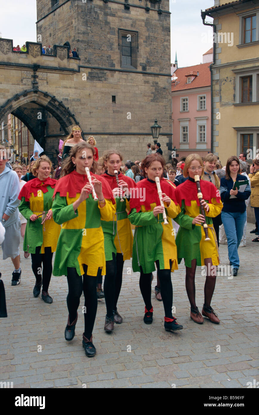 Medieval parade in the Little Quarter, Prague, Czech Republic, Europe ...