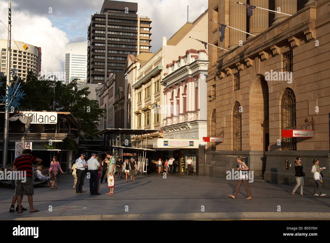 street people police pedestrians Brisbane Queensland QLD Australia ...