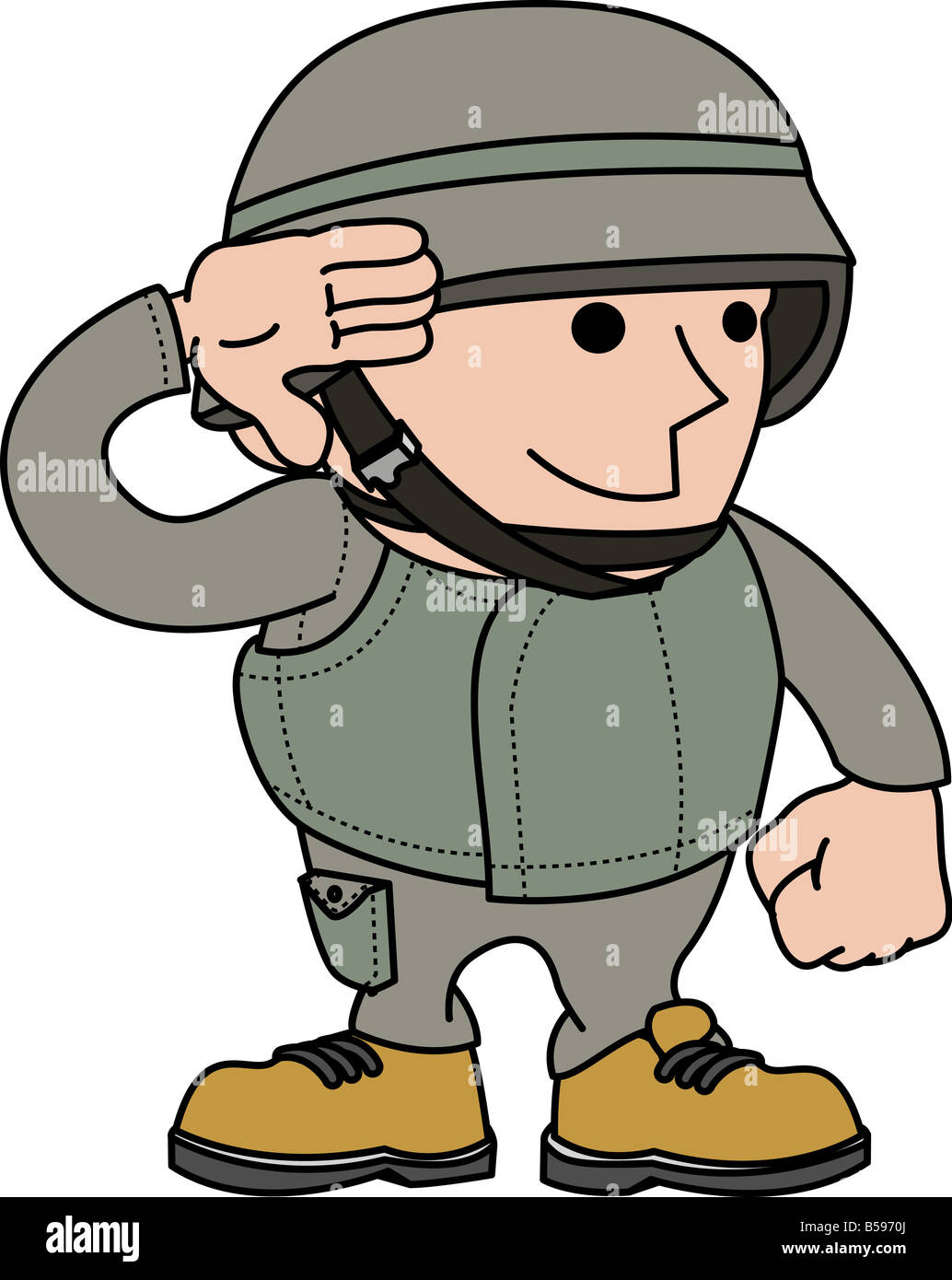 Canadian Soldier Saluting Cartoon