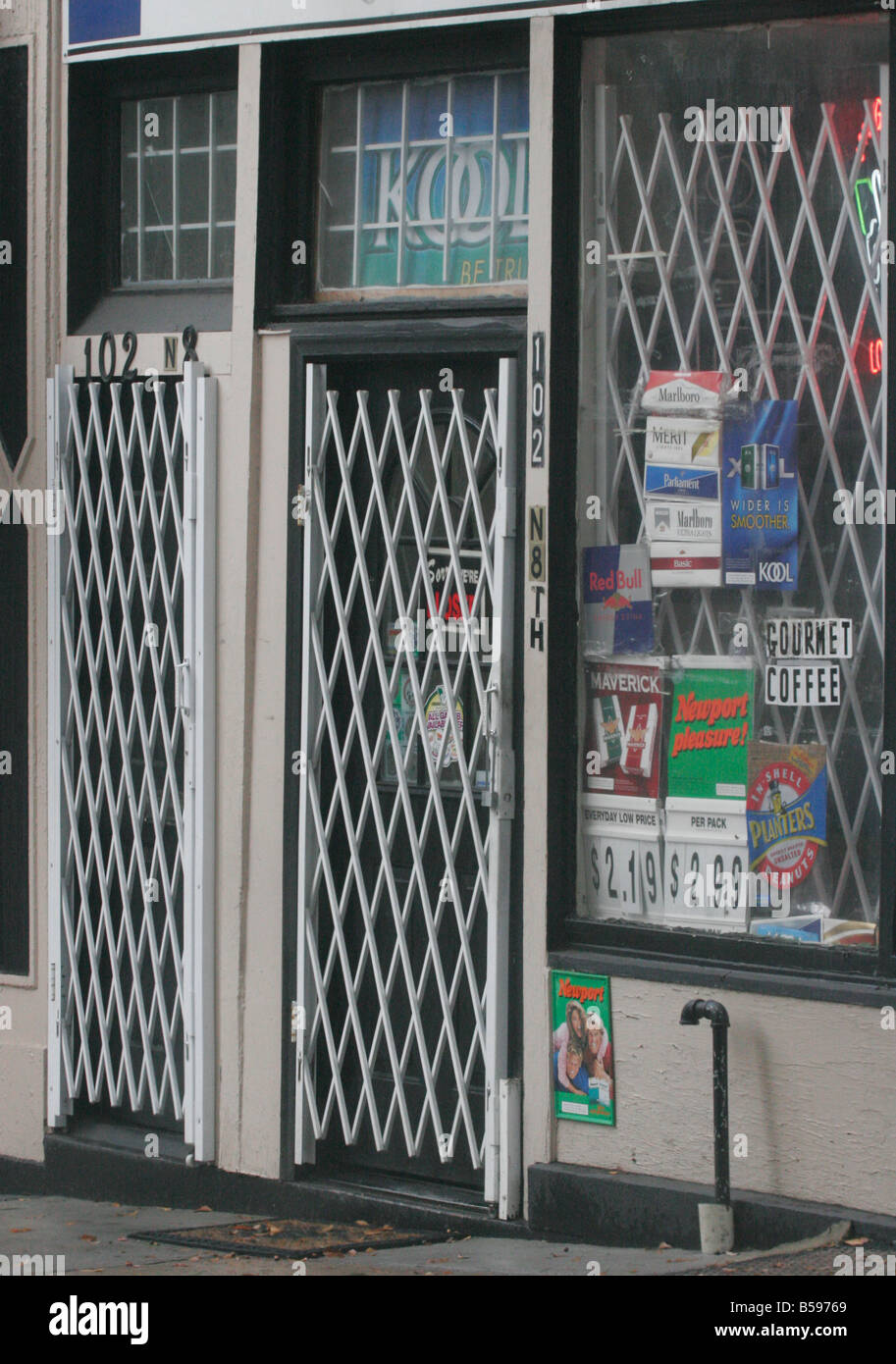 Example of high crime area with bars and locks on all windows and doors ...