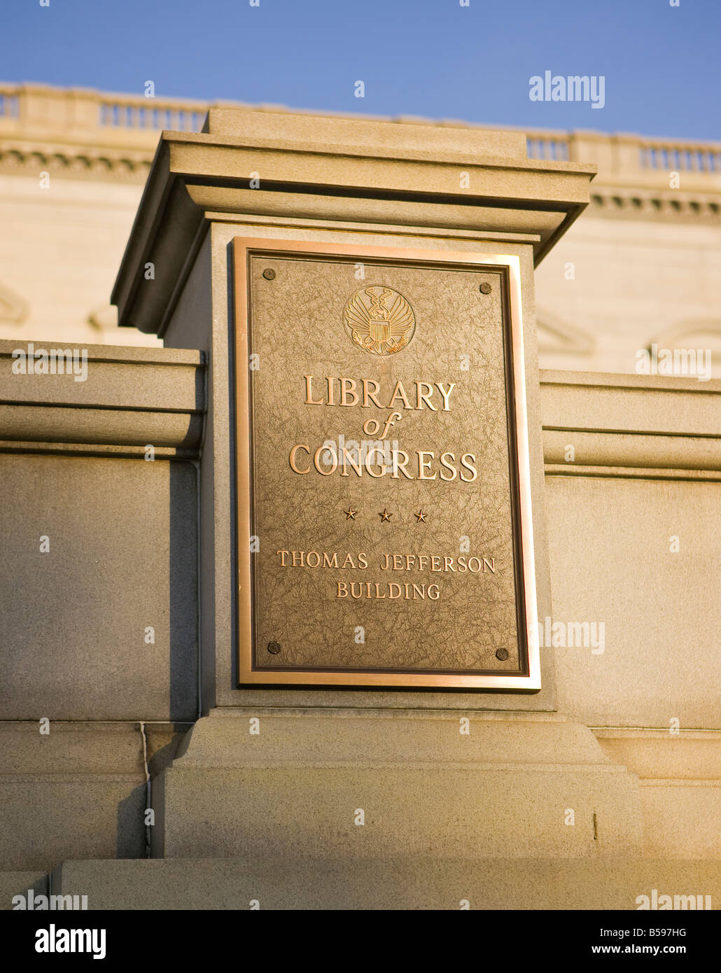 WASHINGTON DC USA Sign Library of Congress Thomas Jefferson Building ...