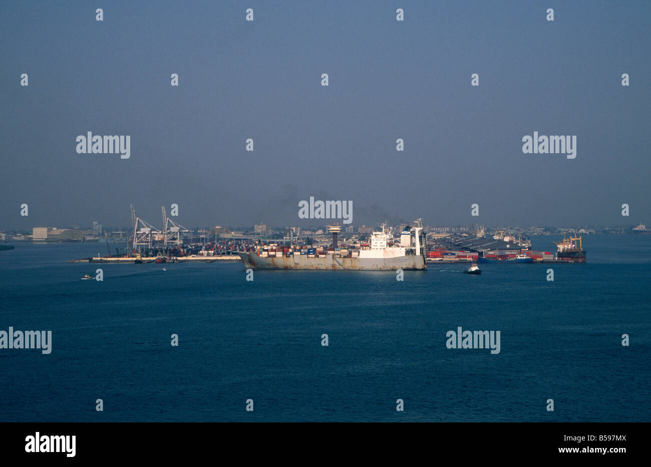 Harbour and ships in sea in Lagos Nigeria Africa Stock Photo - Alamy
