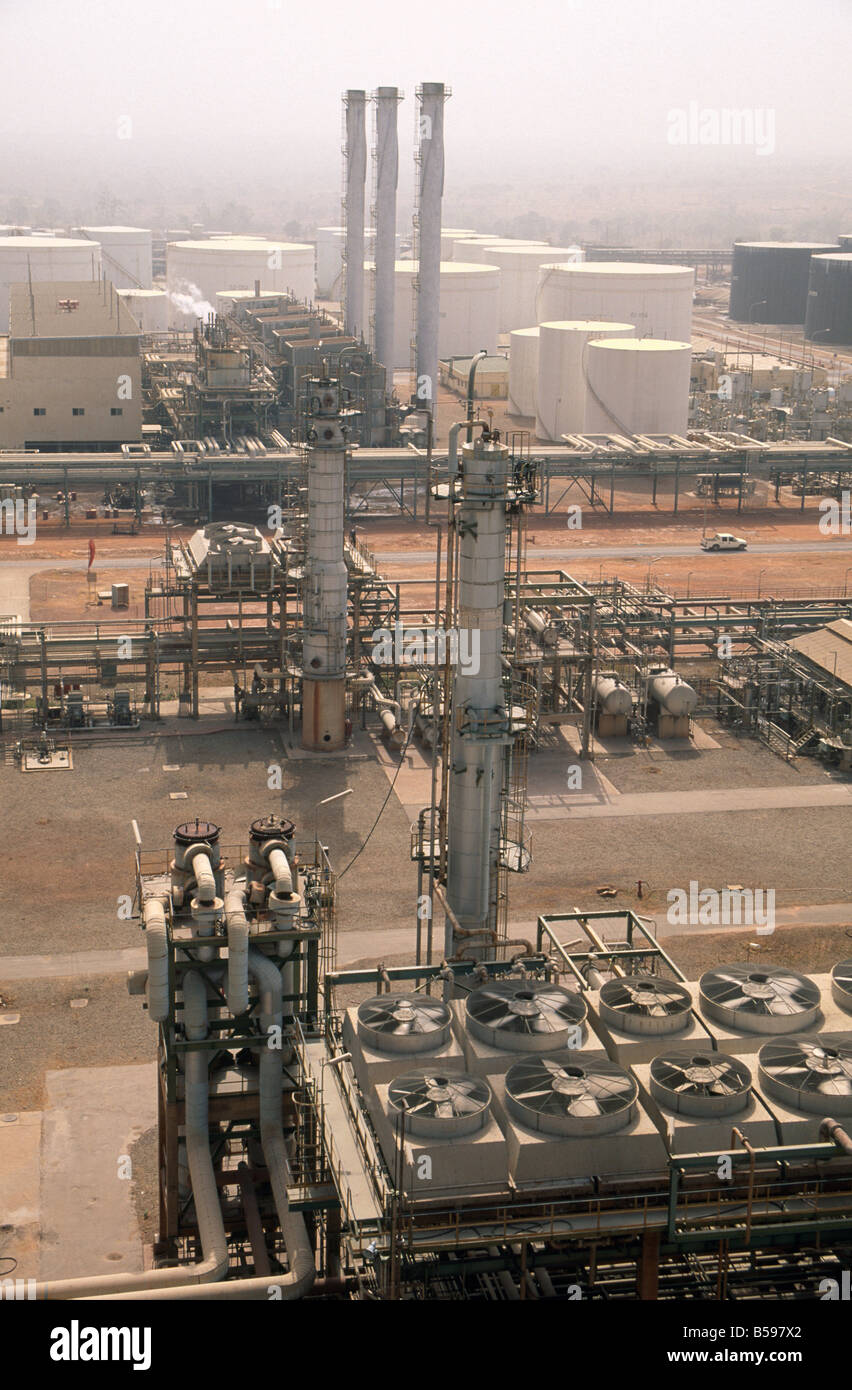 High level view of pipes and storage tanks in NNPC Nigerian National ...