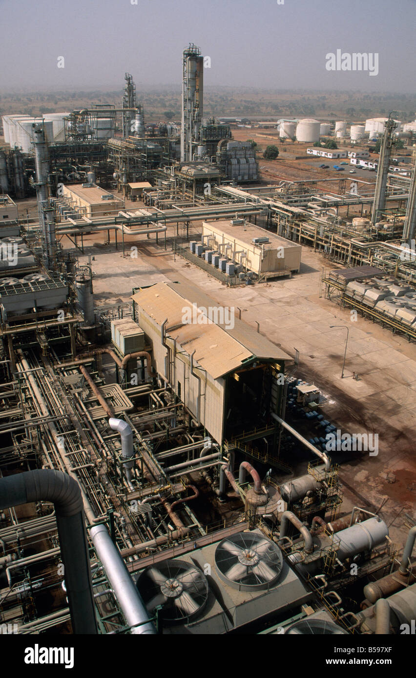 High level view of pipes storage tanks and facilities in NNPC Nigerian ...