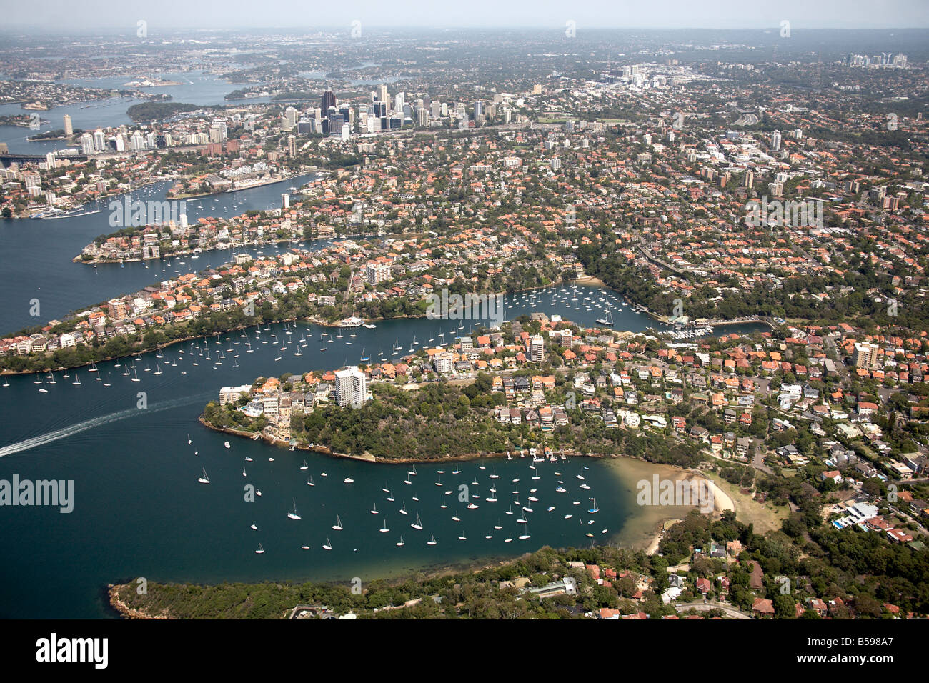 Aerial view north west of Athol Mosmans Bay Kurraba Cremorne ...