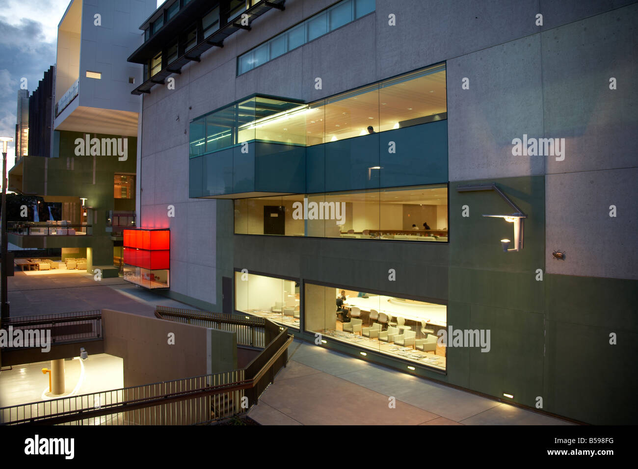 modern city building lights on in Brisbane Queensland QLD Australia ...