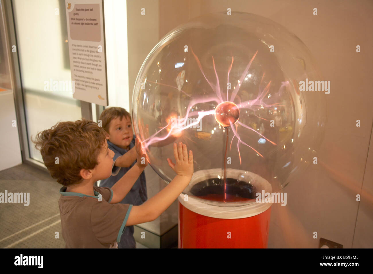 two young boys science electricity museum in Brisbane Queensland QLD ...