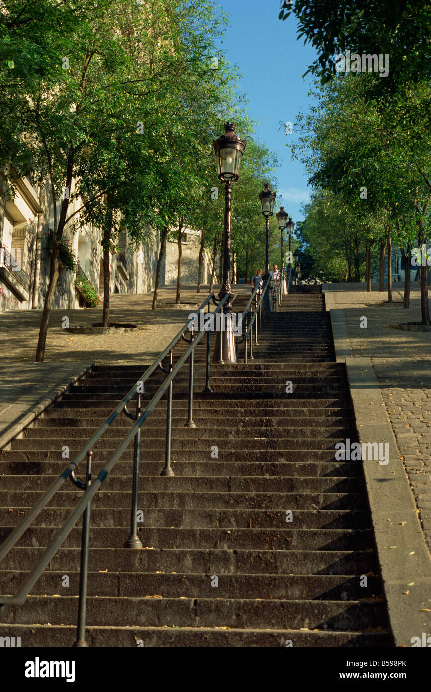 Looking up the famous steps of Montmartre Paris France R Cundy Stock ...