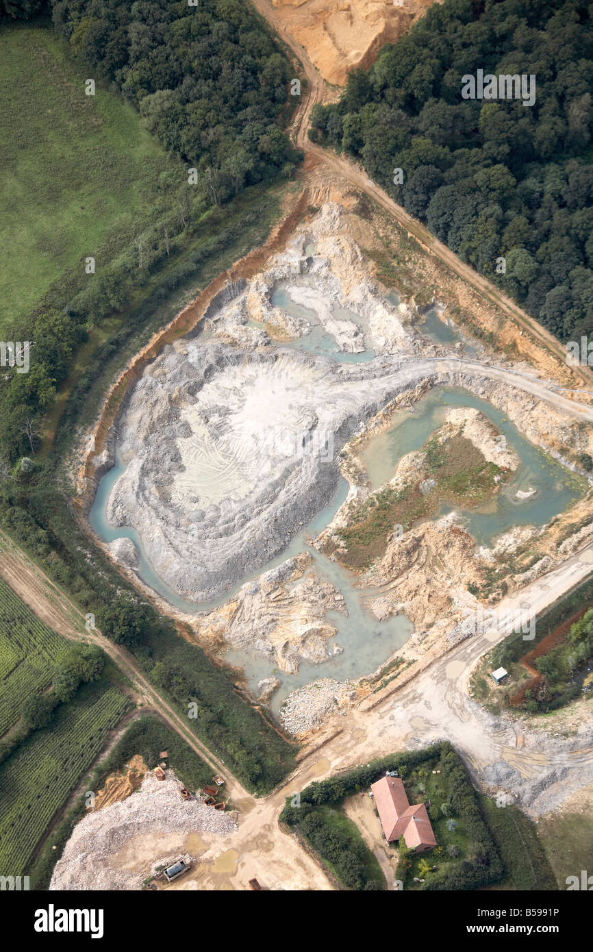 Aerial view south west of sand pit industrial works Finmere Tingewick ...