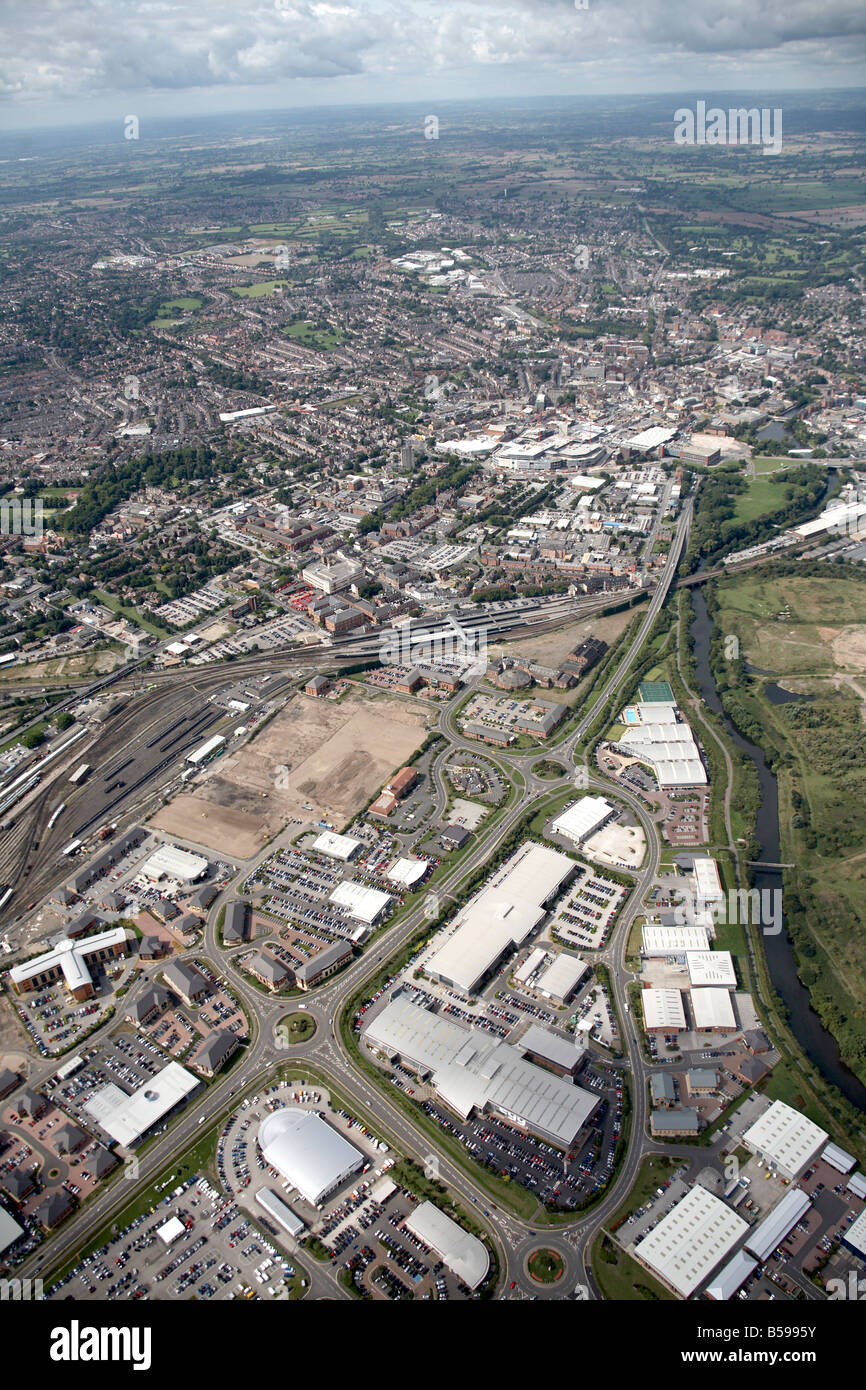 Aerial view north west of Derby Railway Station depot industrial park ...