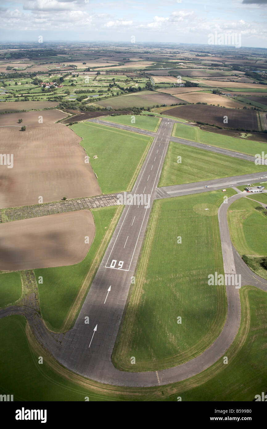 Aerial view north east of Nottingham Airport runway strips country ...
