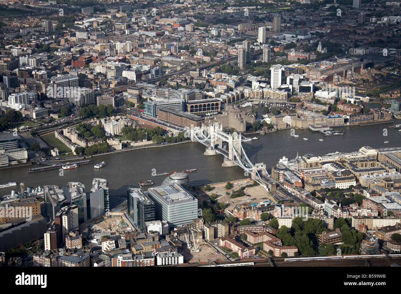 Aerial view north east of Tower of London Tower Bridge St Katherine s ...