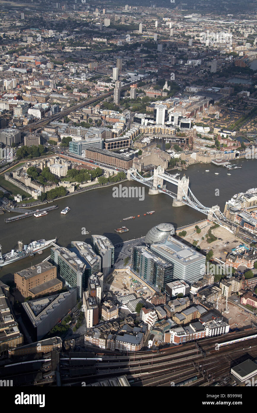 Aerial view east Tower of London Tower Bridge St Katherine s Yacht ...