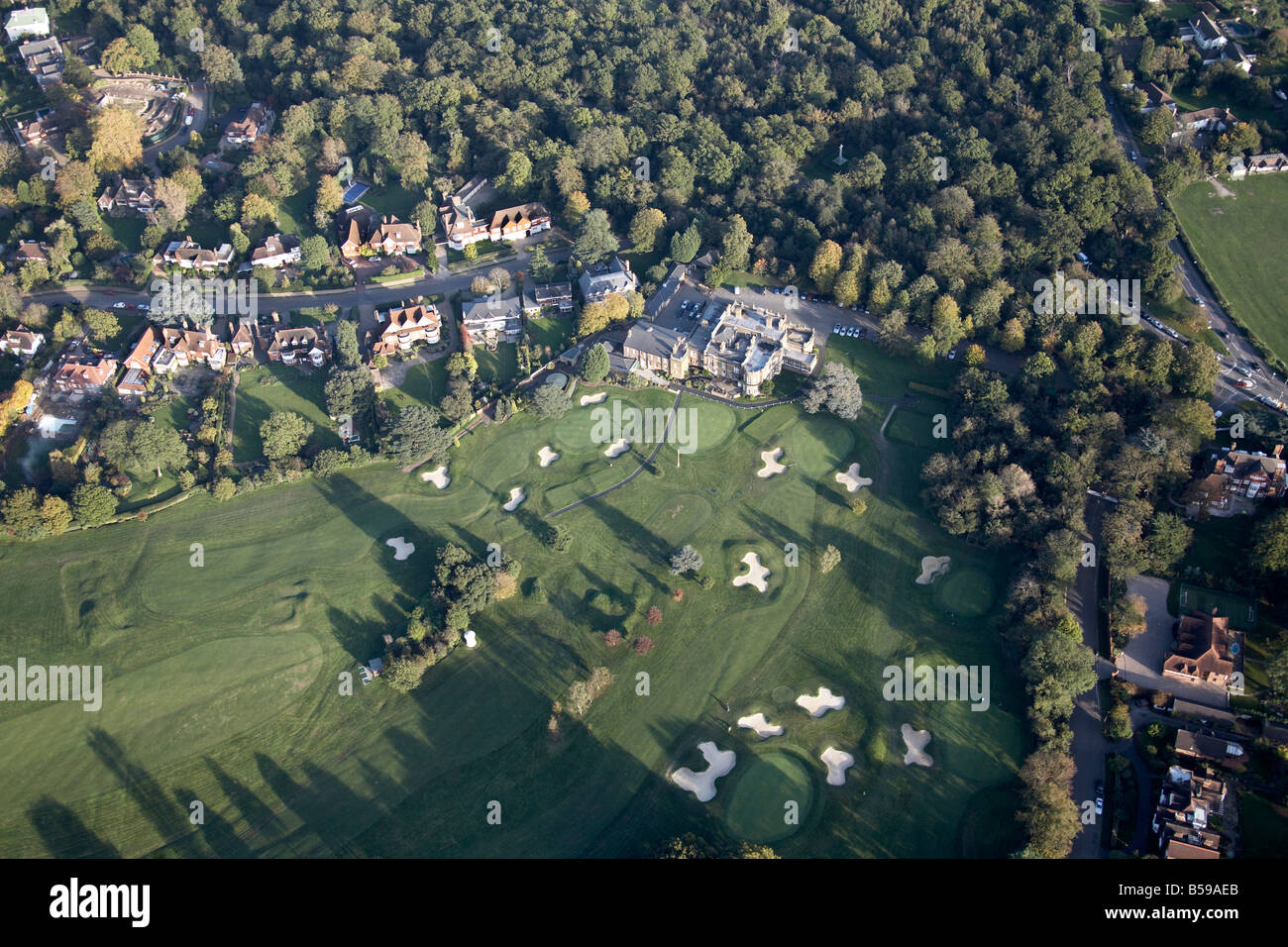 Aerial view east of Chiselhurst Golf Club Club House Wilderness Road ...