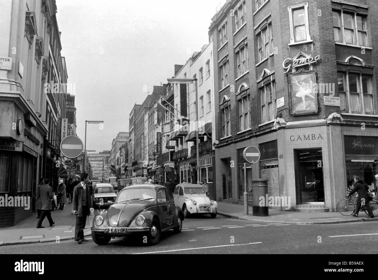 Soho street scene london Black and White Stock Photos & Images - Alamy
