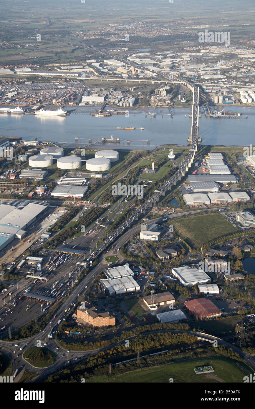 Aerial view north east of River Thames gas works Queen Elizabeth II ...