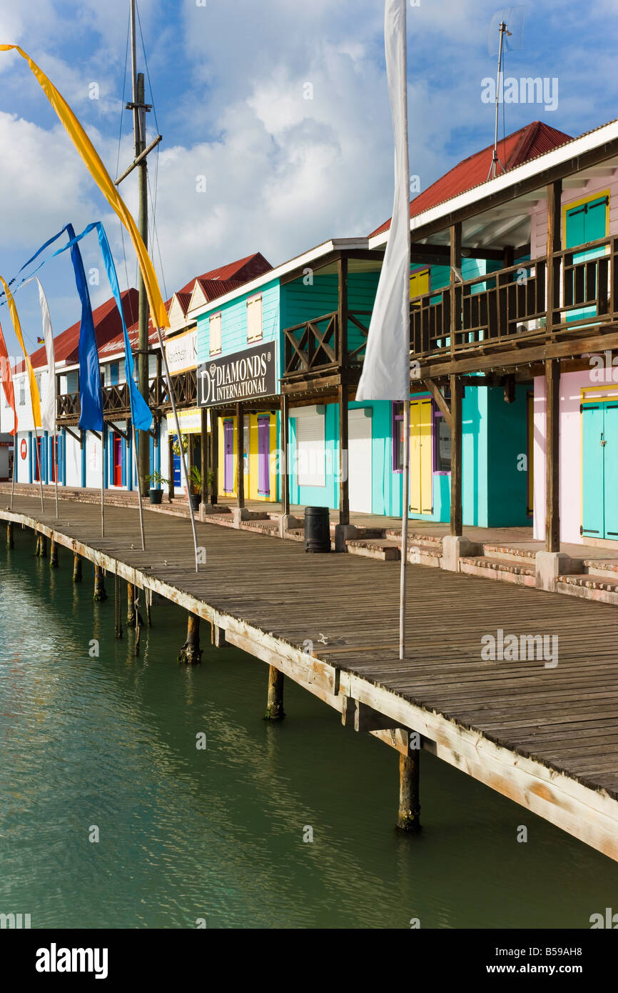 Heritage Quay shopping district in St. John's, Antigua, Leeward Islands ...