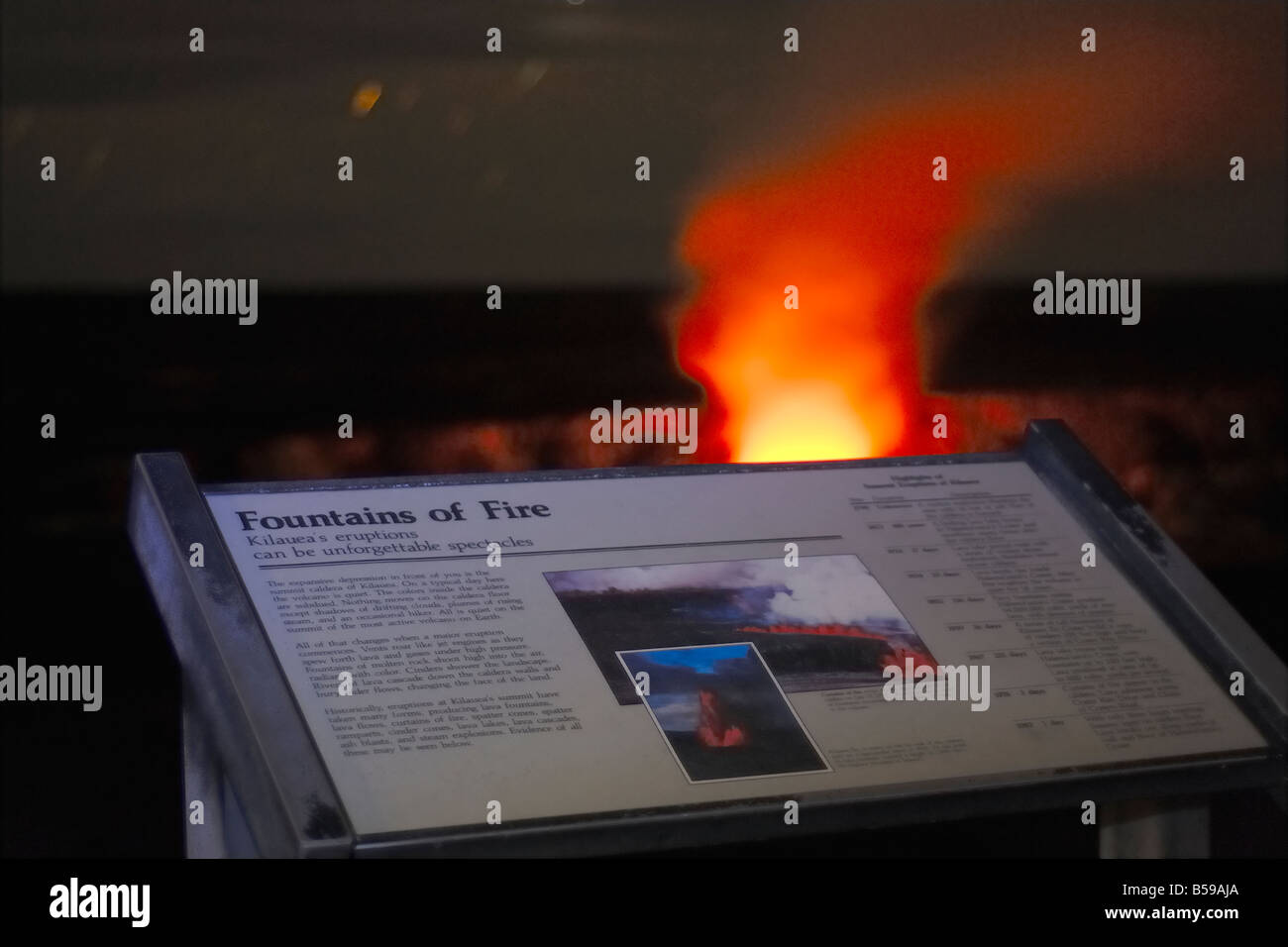 Stars and Halemaumau crater eruption Jaggar Museum Kilauea volcano ...