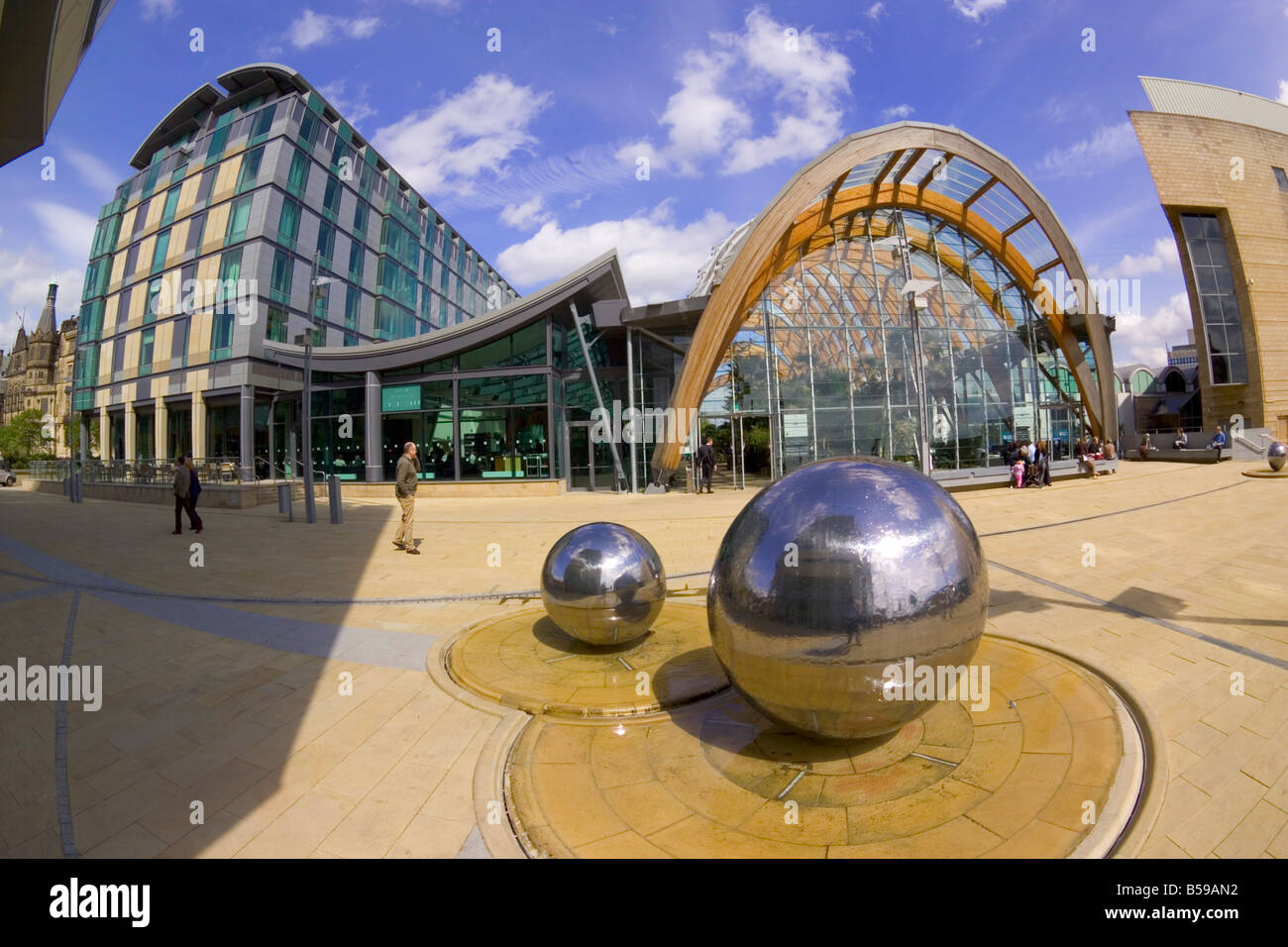 Millennium Square development and winter gardens, Sheffield, England ...