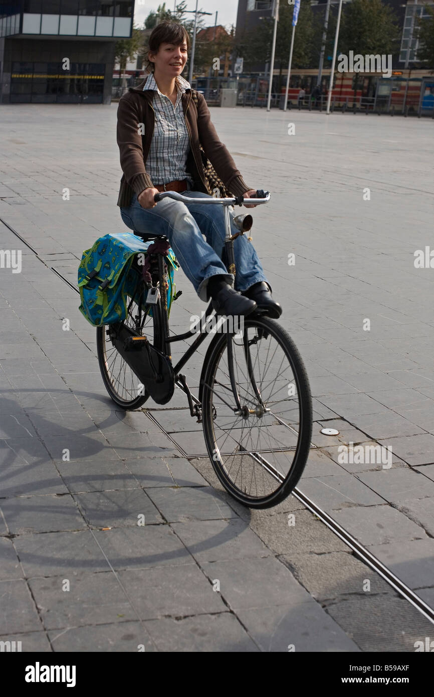 Girl have some fun cycling on her Bike Stock Photo - Alamy