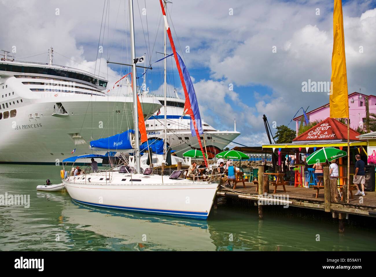 Cruise ships, Heritage Quay, St. Johns, Antigua Island, Antigua and ...