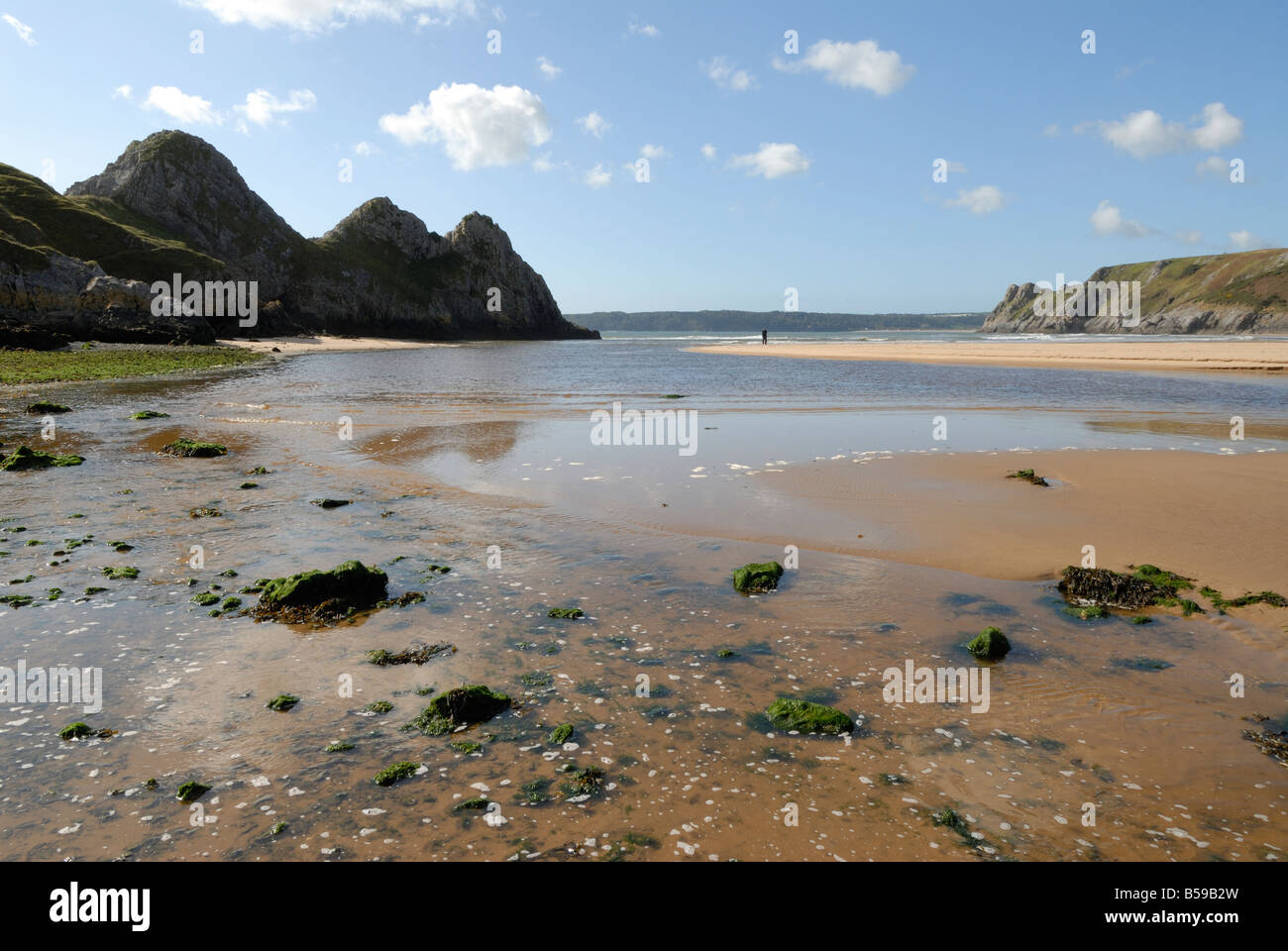 Three Cliffs Bay on the Gower Peninsula Stock Photo - Alamy